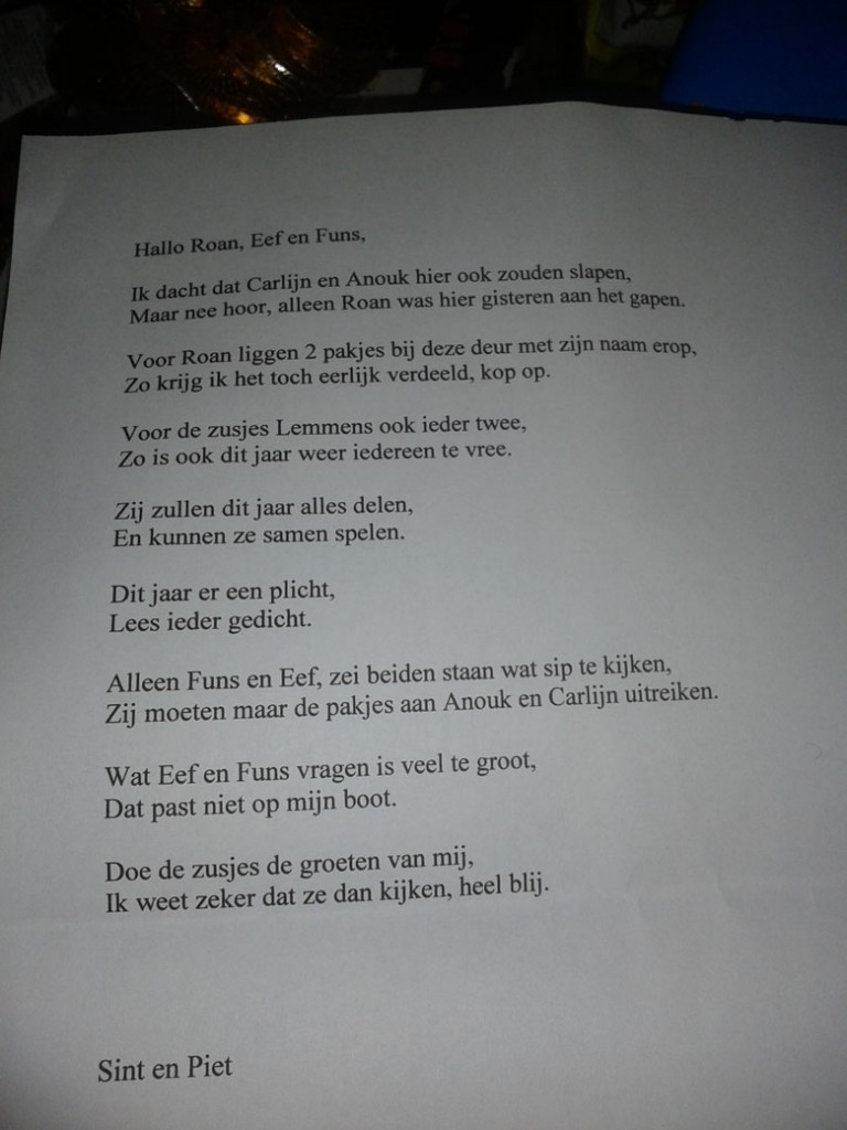 Sinterklaas gedicht Lemmens 2014 - (OVER) LEVEN MET MARFAN SYNDROOM